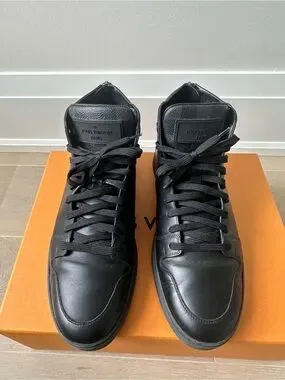 Louis Vuitton | Shoes | Louis Vuitton Black Mens Hightop Leather Boots ...